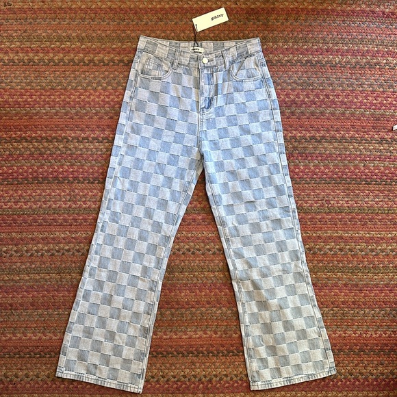 Urban Outfitters | Jeans | Nwt Kollyy Checkered Patchwork Denim Jeans ...